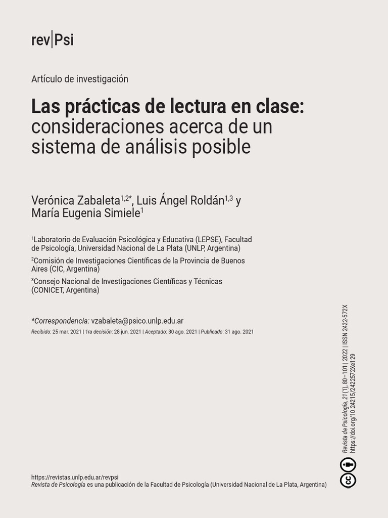 Análisis de Prácticas de Lectura en Clase | PDF | Comprensión lectora ...