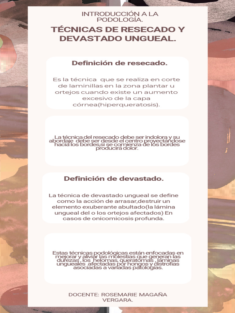 Técnicas de Resecado y Devastado Ungueal | PDF