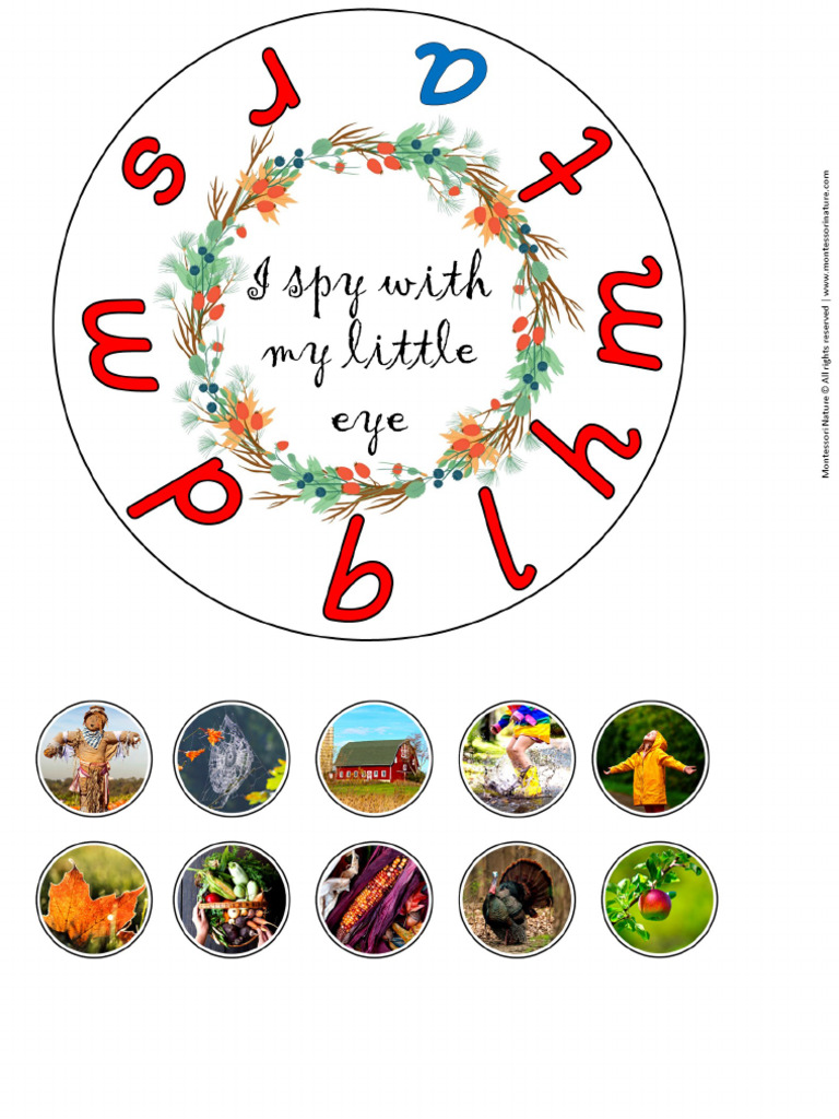 Fall Initial Sounds Fine Motor With Pegs Montessori Nature Free ...