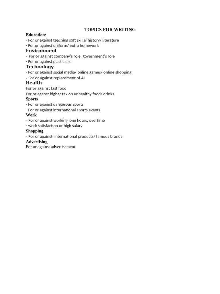 Debatable Topics for Writing Essays | PDF