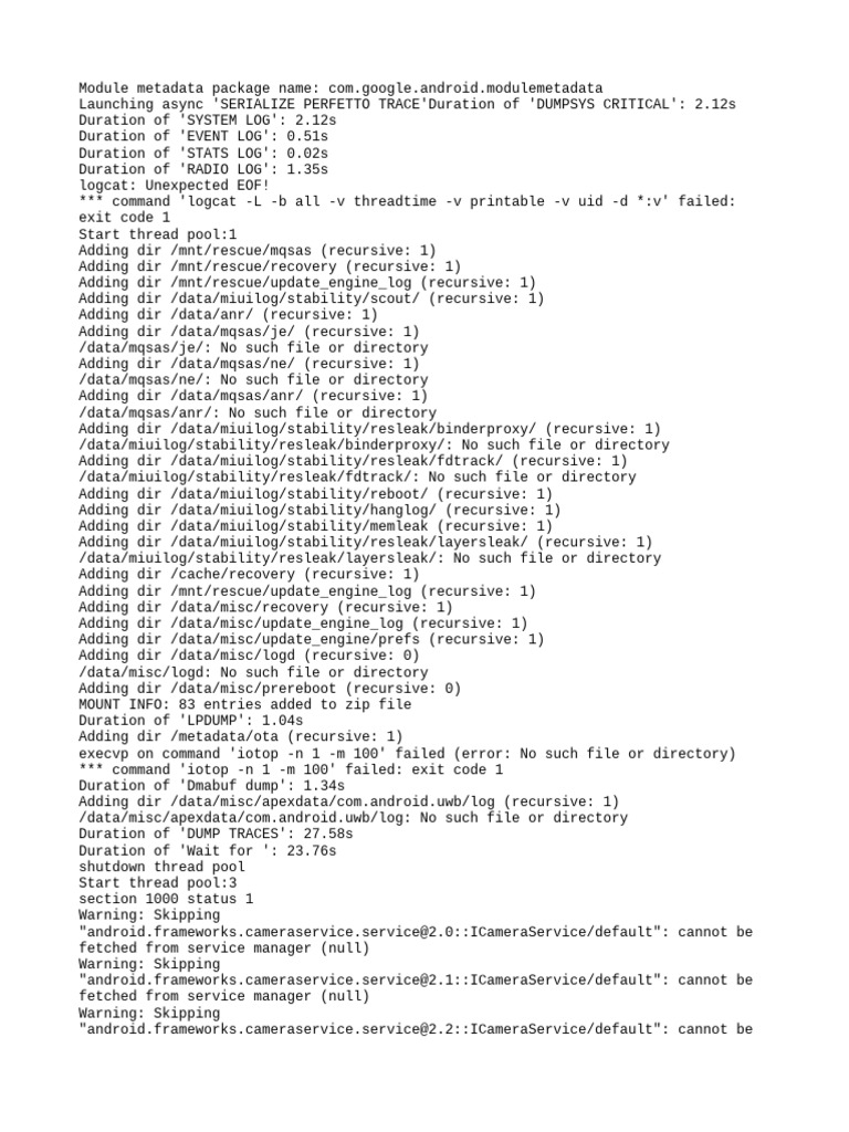 Bugreport Tapas - Global AQ3A.240829.003 2025 04 06 14 36 07 Dumpstate - Log 11181 | PDF ...