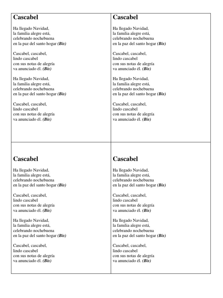 LETRA VILLANCICO Cascabel | PDF