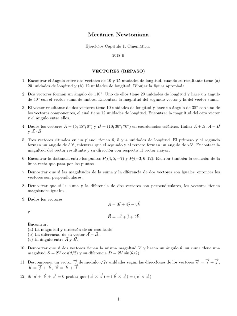 Hojas Ejercicios | PDF | Velocidad | Aceleración