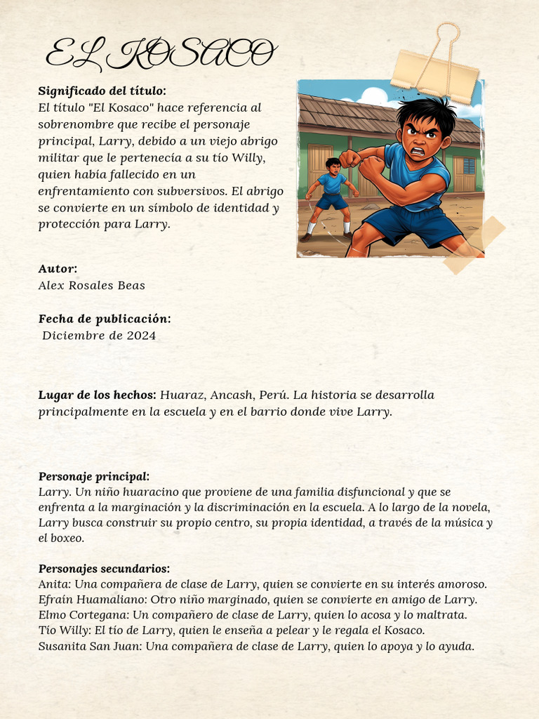 Resumen de "El Kosaco" de Alex Rosales | PDF