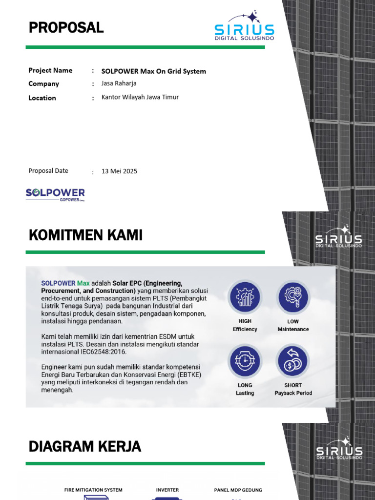 Proposal - SOLPOWER Max - 20,9 KWP - Jasa Raharja Kanwil Jawa Timur | PDF | Solar Panel ...