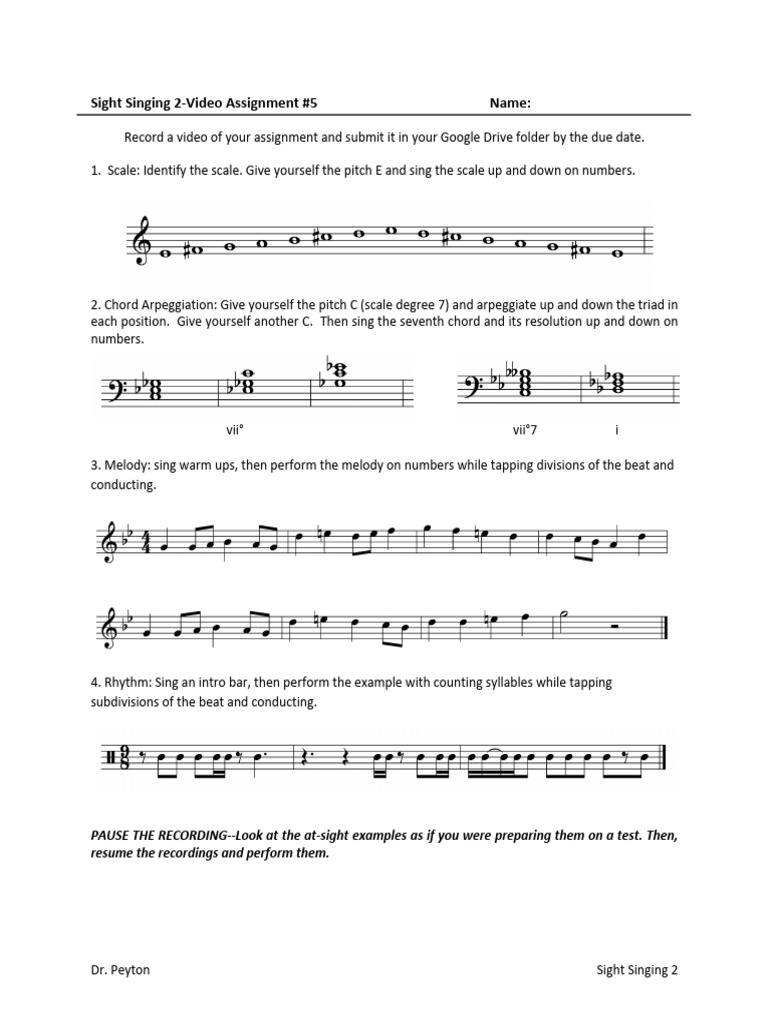 Sight Singing 2 VA#5 | PDF