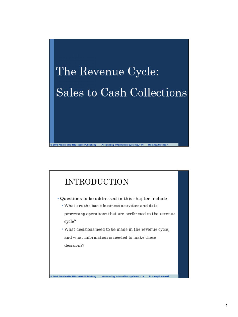 1.0 Revenue Cycle Intro 1 | PDF | Accounting | Revenue