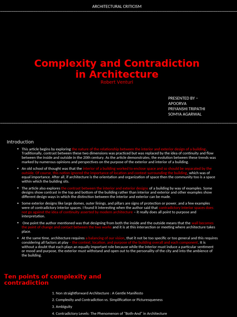 Complexity and Contradiction in Architecture: Robert Venturi | PDF ...