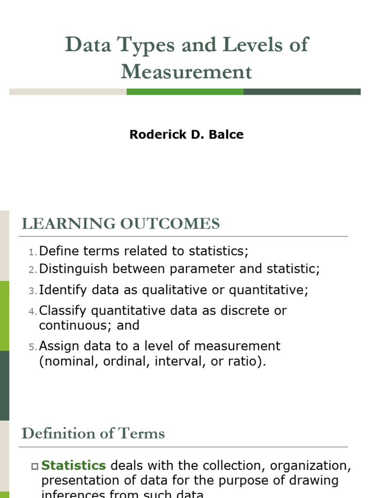 Data Types and Levels of Measurement | PDF | Level Of Measurement ...