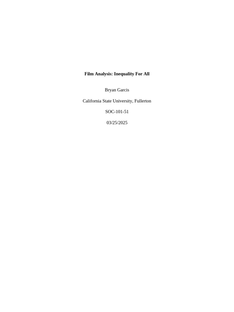 Inequality For All Film Analysis | PDF | Economic Inequality ...