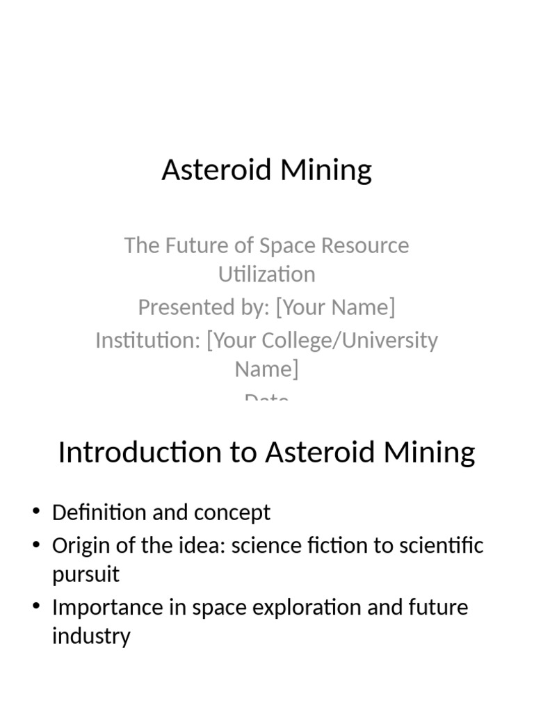 Asteroid Mining Presentation | PDF
