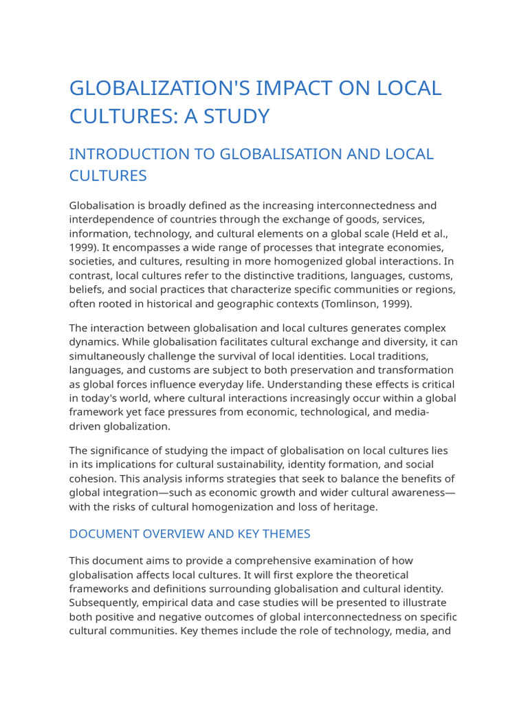 Globalisation Impact On Local Cultures | PDF | Globalization | South Korea