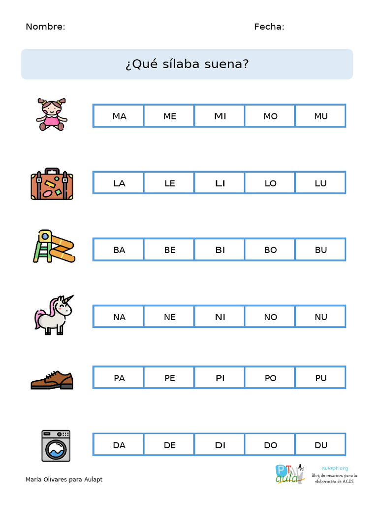 Conciencia Fonologica Silaba | PDF