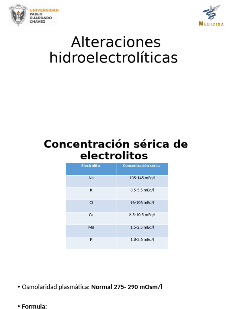 Alteraciones Hidroelectrolíticas | PDF | Sodio