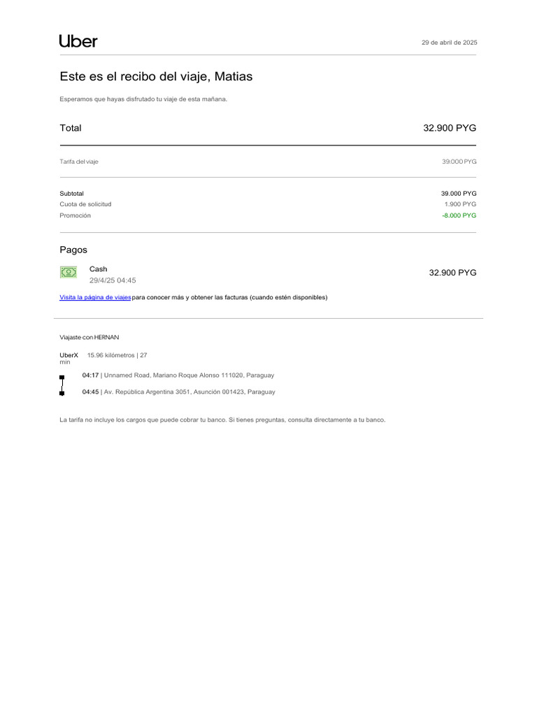 Uber 29 - 04 - 2025 | PDF