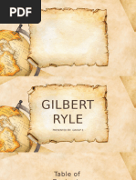 Understanding The Self: Gilbert Ryle | PDF | Epistemology | Metaphysics