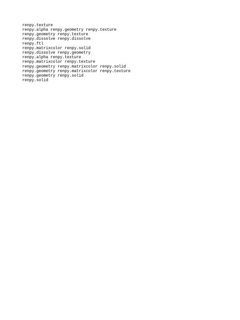 Ren'Py Texture and Geometry Guide | PDF