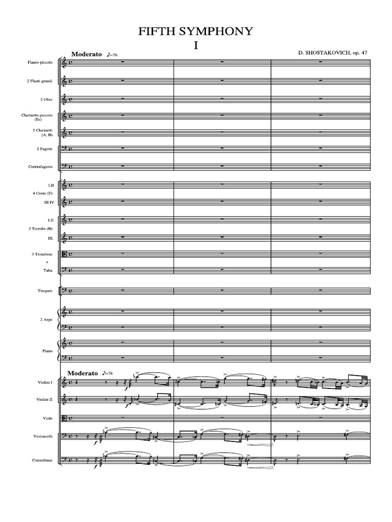 Shostakovich Symphony No 5, 1st Movement | PDF