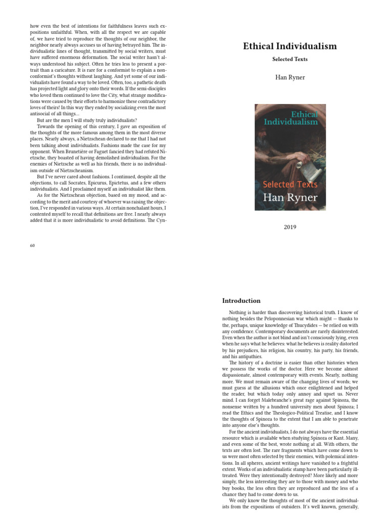 han-ryner-ethical-individualism.a4 | PDF | Stoicism | Individualism