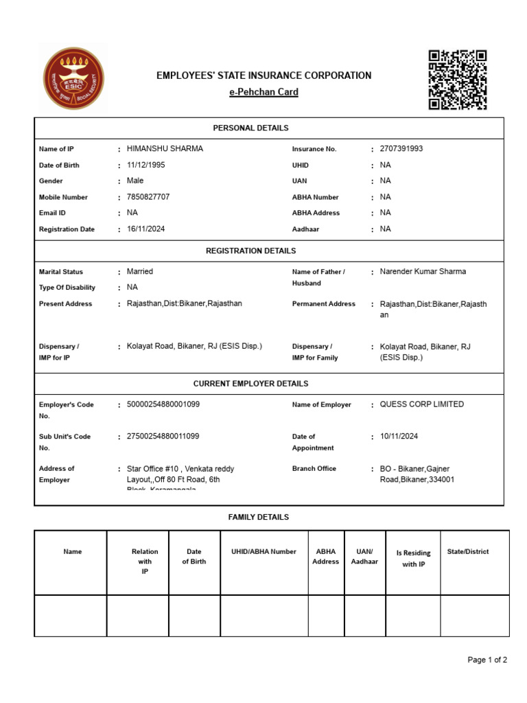 Inedgenxt 2003360342 20250422093340 Esic Card Details | PDF | Social ...