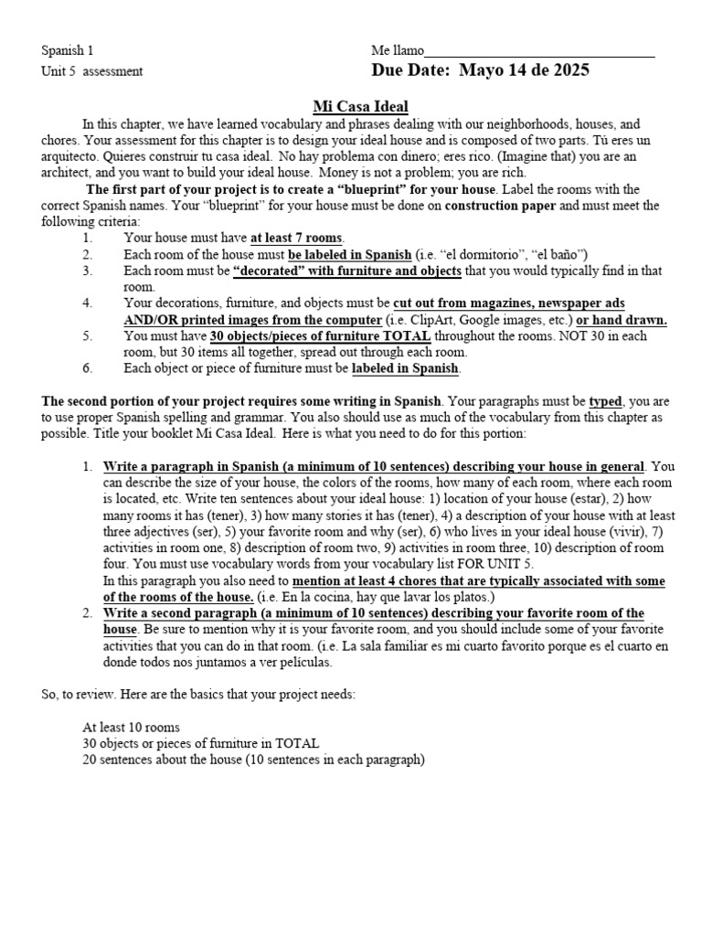 La Casa Ideal Project - English | PDF | Grammar | Human Communication