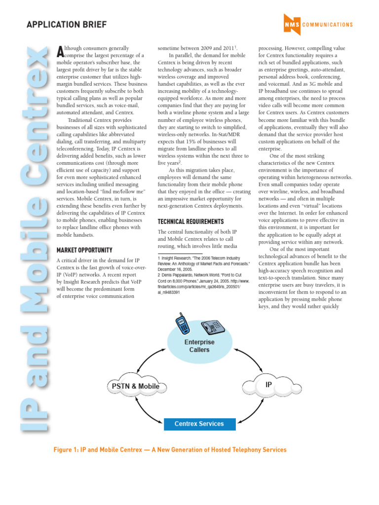 IPand Mobile Centrex App Brief | PDF | Session Initiation Protocol | Voice Over Ip