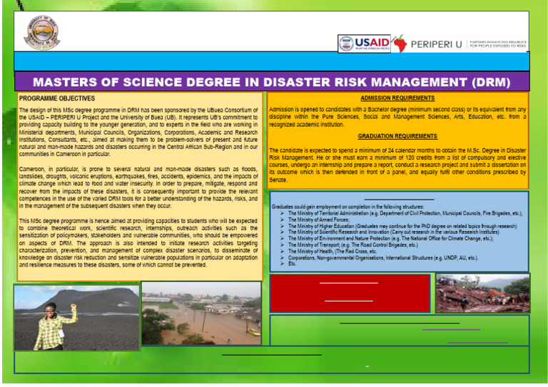 MASTERS OF SCIENCE DEGREE IN DISASTER RISK MANAGEMENT | PDF | Natural ...