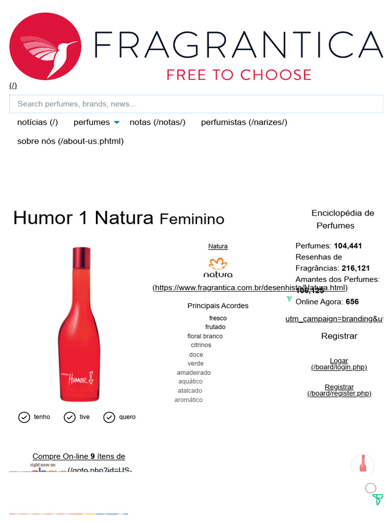 Humor 1 Natura Perfume - A Fragrância Feminino 2006 | PDF | Perfume | Odor