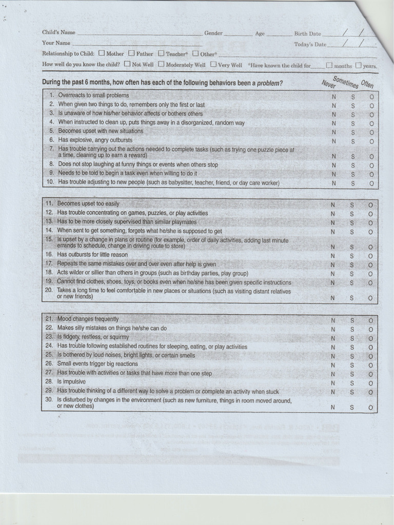Formuario BRIEF-P | PDF
