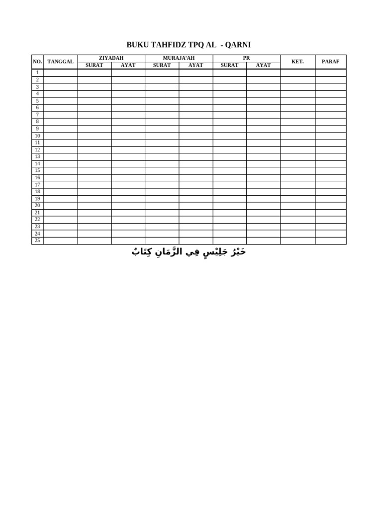 BUKU TAHFIDZ | PDF