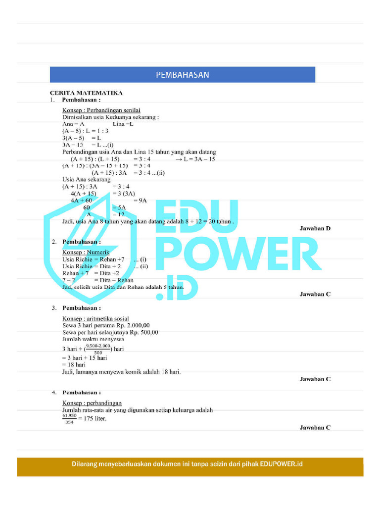 Pembahasan Cerita Numerik | PDF