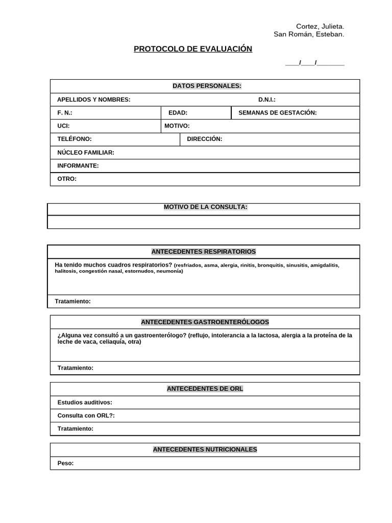 PROTOCOLO DE EVALUACIÓN (corregido) | PDF | Alergia | Especialidades Medicas
