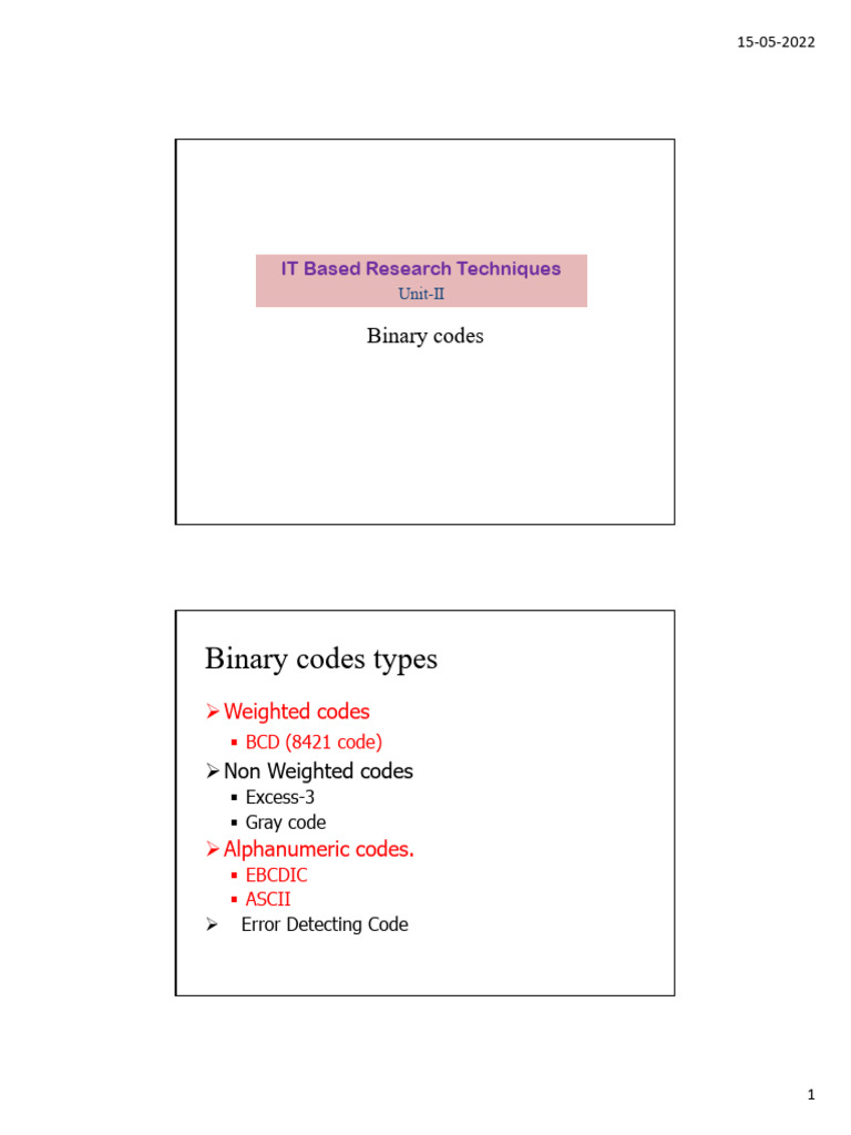 IT Based Research Techniques Unit IIb | PDF | Binary Coded Decimal | Computer Architecture
