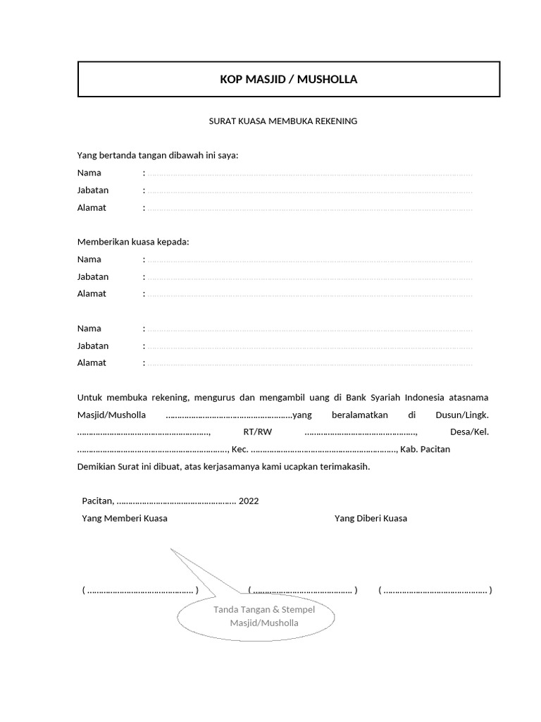 Syarat Buka Rek Masjid | PDF