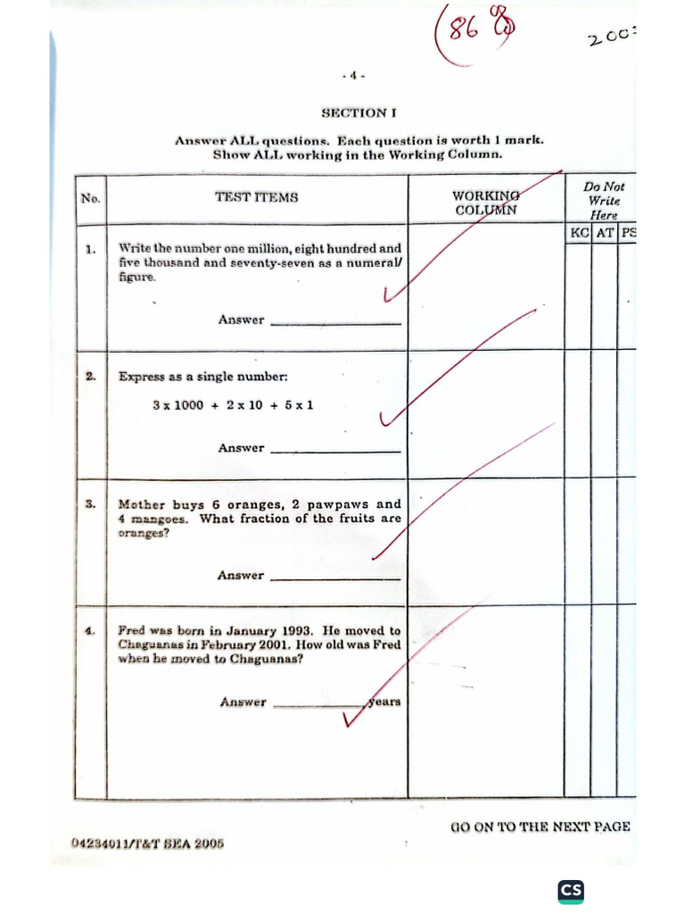 Sea Past Paper's | PDF