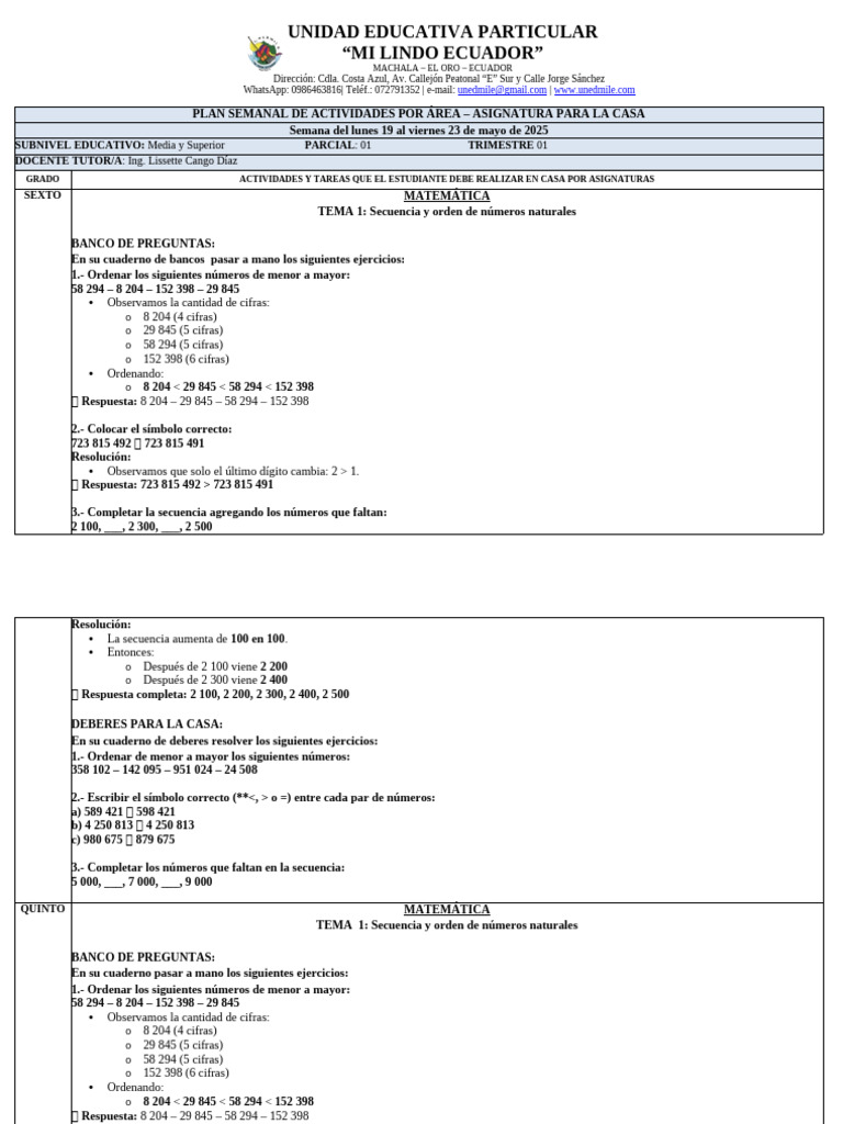 Condensado de Bancos y Deberes de Matemática y Técnicas | PDF | Número racional | Número Real