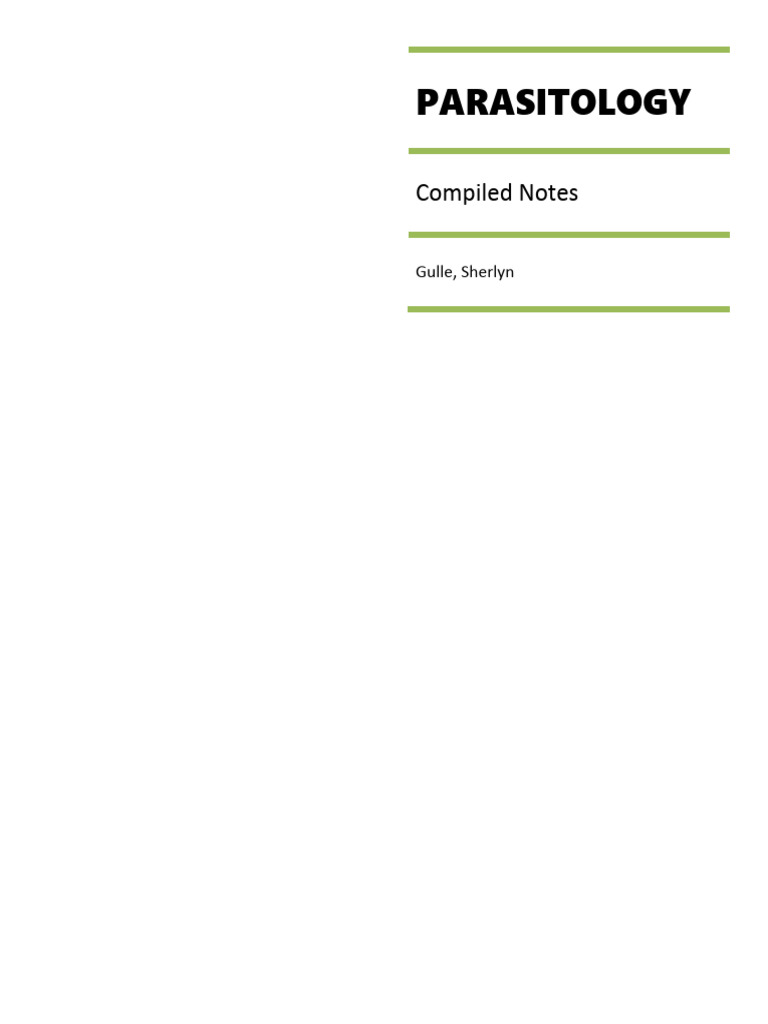 PARASITOLOGY Notes | PDF | Parasitism