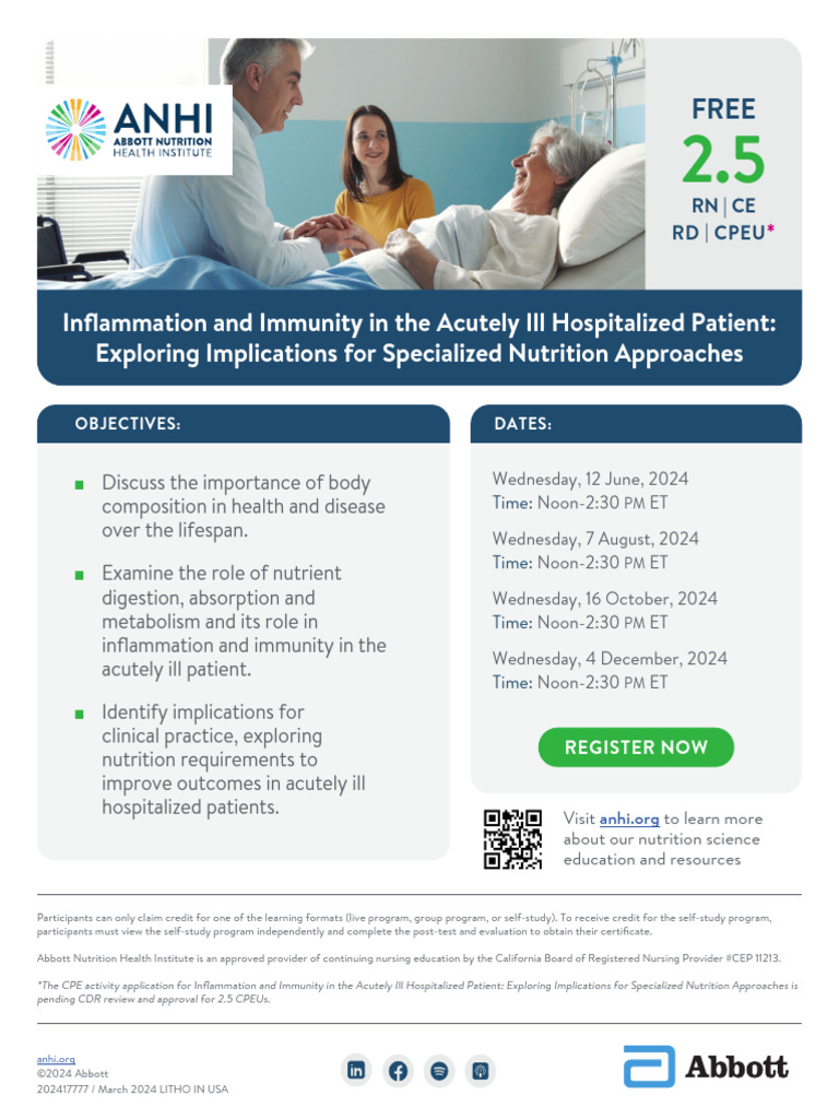 Event Flyer-ANHI - Inflammation - Immunity - Final | PDF | Health Care ...