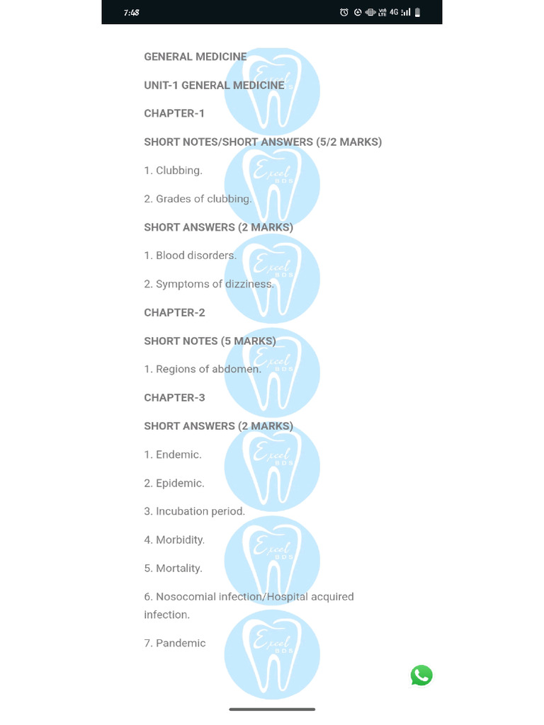 General Medicine Topic Wise | PDF