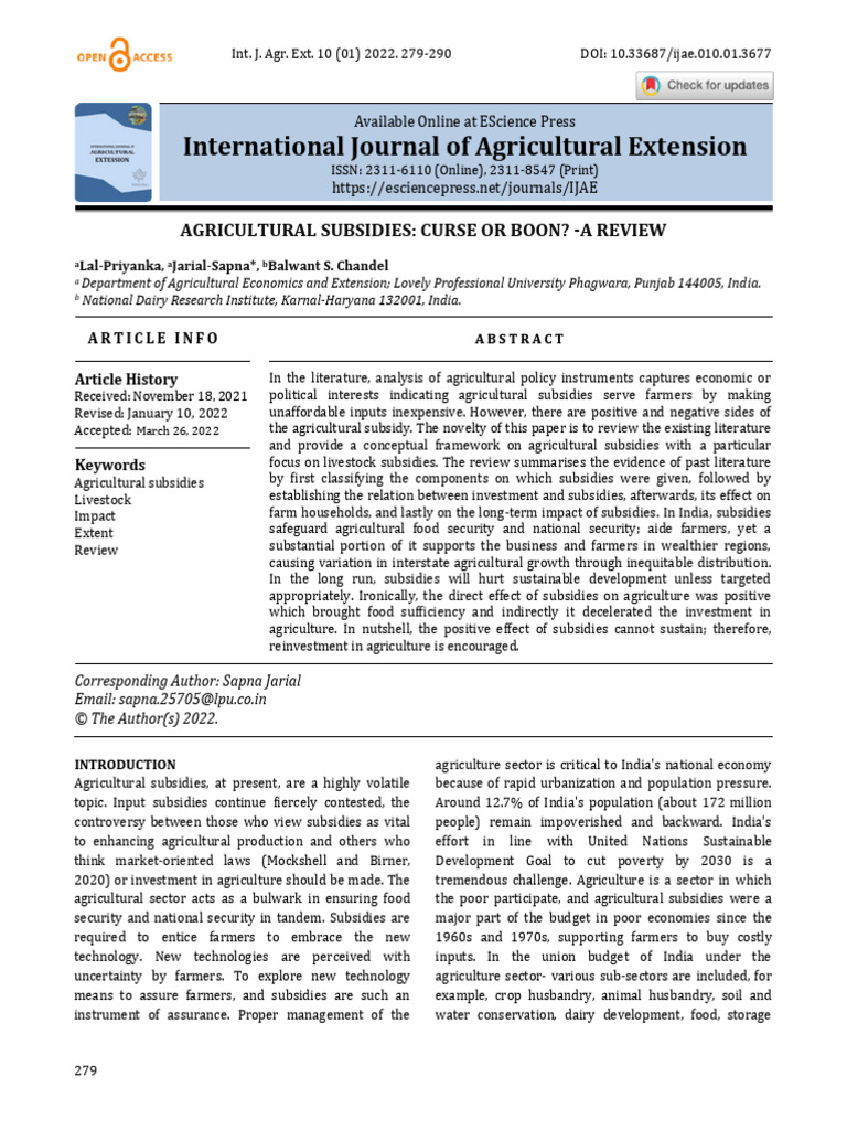 Lal Priyanka (Discussion Paper) | PDF | Subsidy | Agriculture