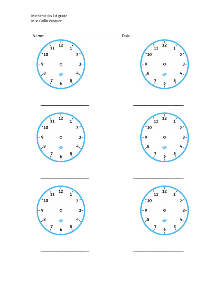 Telling The Time Worksheet | PDF