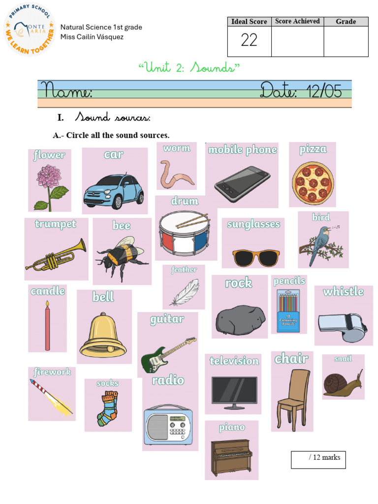 1st Grade Natural Science: Sounds Unit | PDF