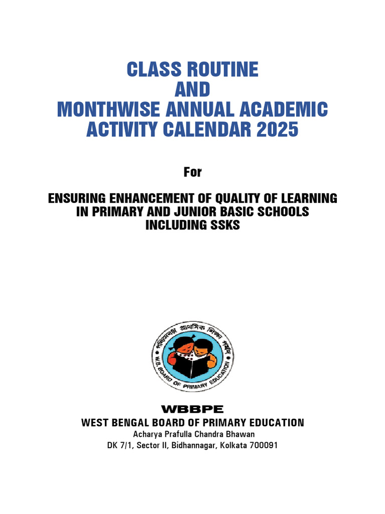 Primary School Routine & Calendar 2025 | PDF
