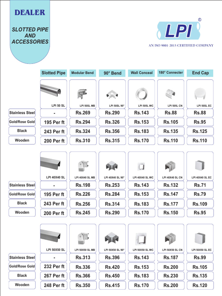 Dealer Price List For Pipe and Accessories | PDF | Building Engineering ...