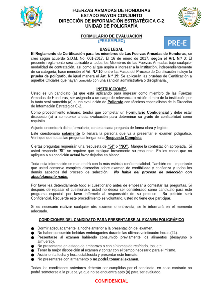 Formulario Pre Empleo Die 2025 Marlon Joel Puerto | PDF | Comercio ...
