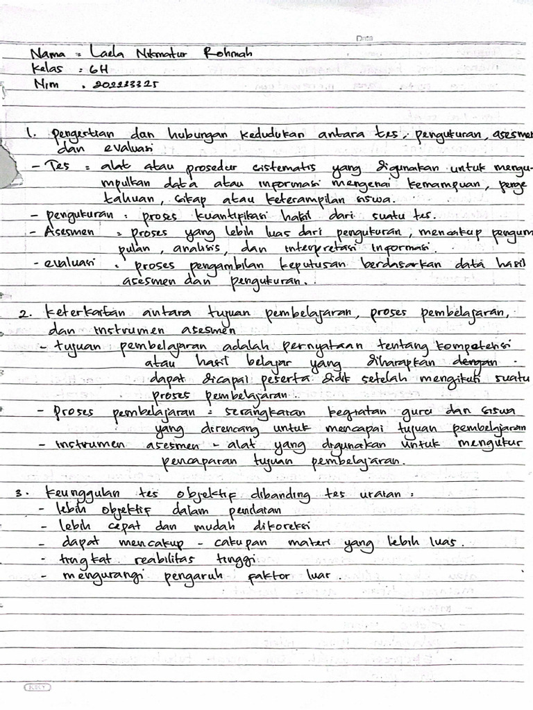 UTS Asesmen 325 - Laela Nikmatur Rohmah - Compressed | PDF