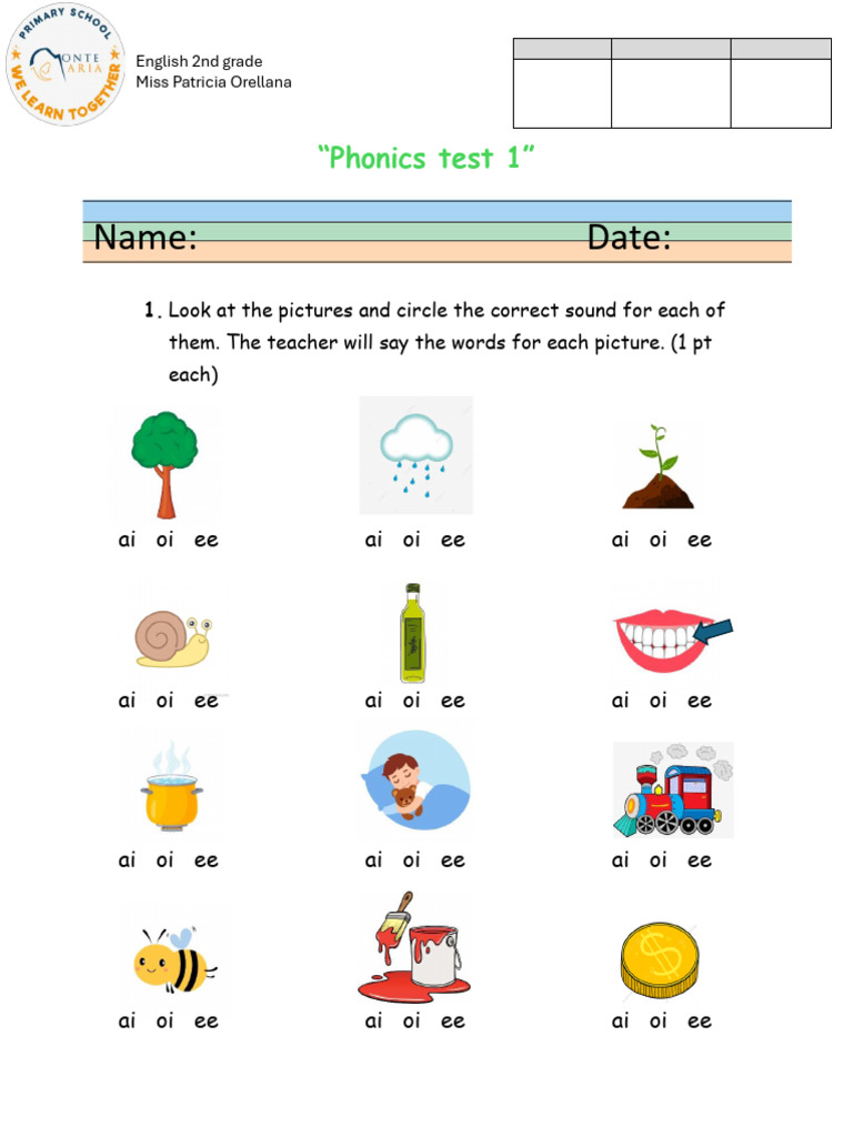 Phonics Test 1 2nd Grade | PDF
