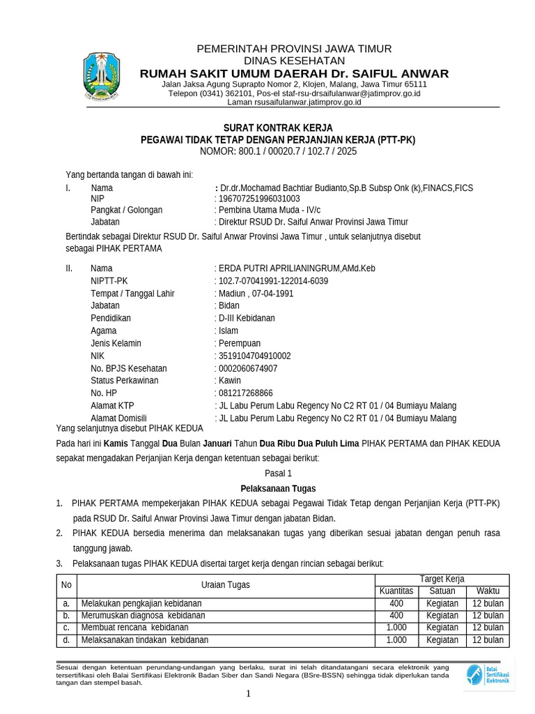 27 ERDA PUTRI Ybs TTD & e Meterai Di BPK Dir Edit | PDF