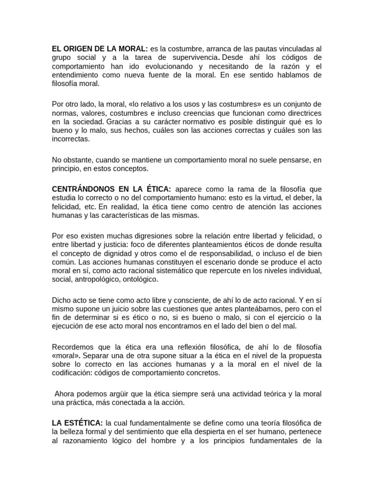 Filosofía Moral: Origen y Definición | PDF | Moralidad | Educación en ...