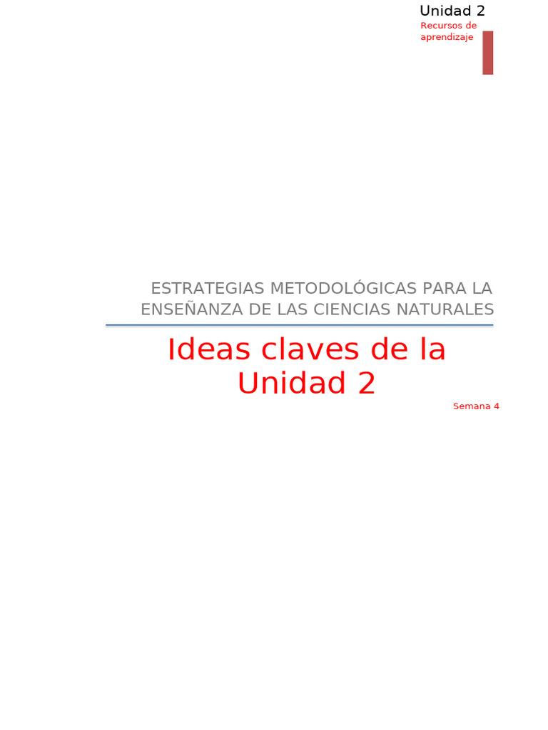 Ideas Claves - Semana 4 Unidad 2 | PDF | Enseñando | Evaluación